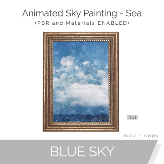 Second Life Marketplace - [-BLUE SKY-] Animated Sky Painting - Sea ...